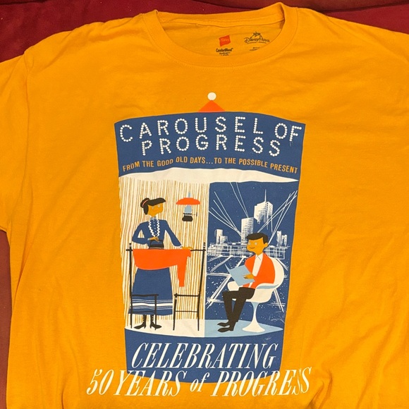 Disney | Shirts | Disney Parks Hanes Gold Carousel Of Progress Tee ...